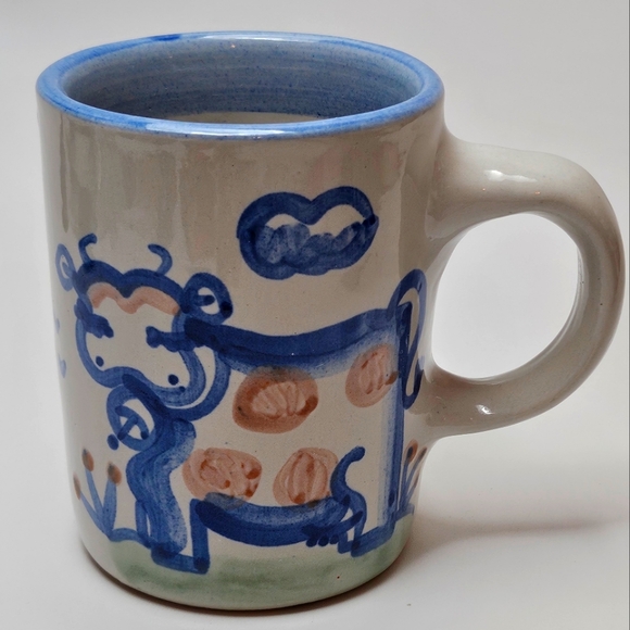 M.A. Hadley | Dining | Ma Hadley Clay Pottery Mug Hand Painted Cow Folk ...